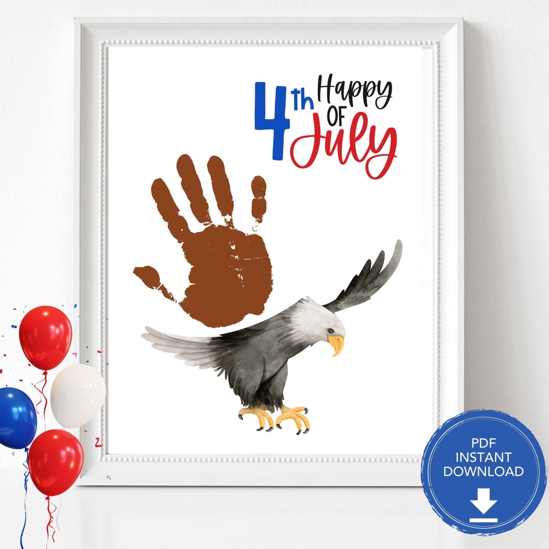 Bald Eagle 4th of July Handprint Art, Fourth of July Handprint Craft ...