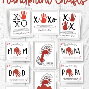 Printable Handprint Art, Gift for Grandma Valentine Handprint Craft for ...