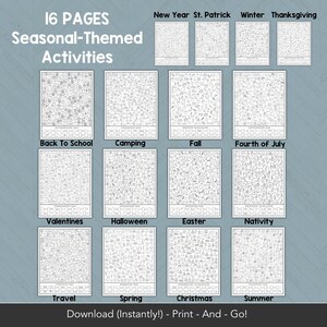 Seasonal I Spy Kids Activity Bundle, I Spy Coloring Page Worksheet ...