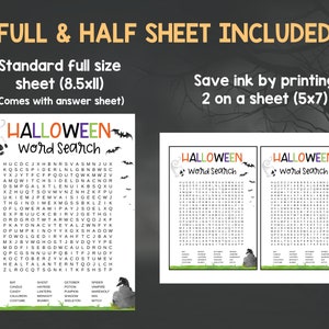 Halloween Word Search for Kids Halloween Printables Word - Etsy