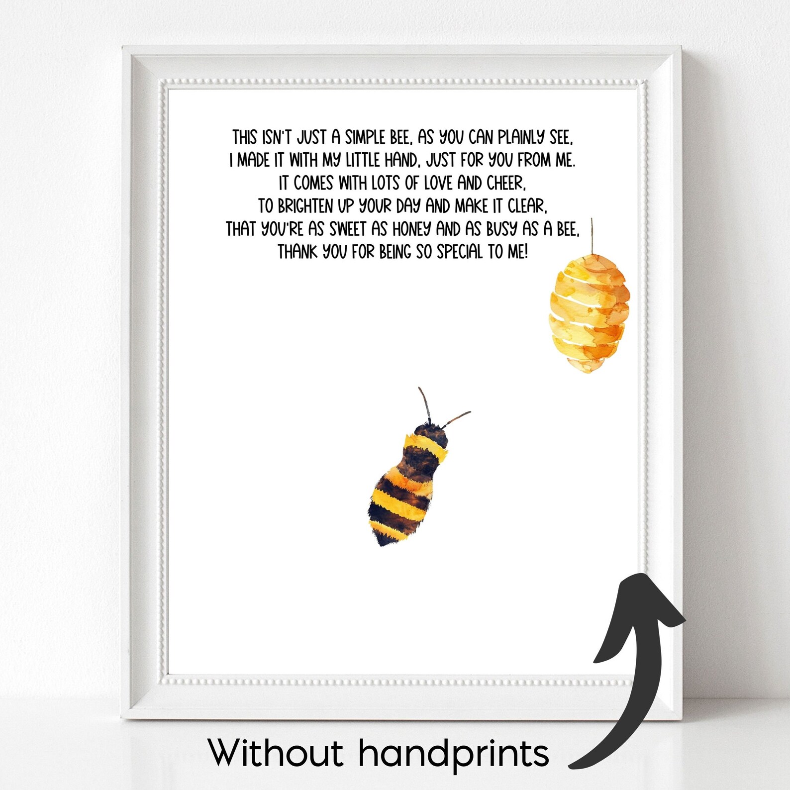 Honey Bee Handprint Activity, Preschool or Toddler Handprint Art ...
