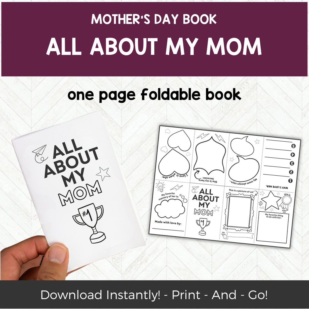 Printable All About My Mom Questions Template, Mom Mothers Day ...