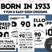 Printable 90th Birthday Sign Born in 1933 Birthday Poster - Etsy