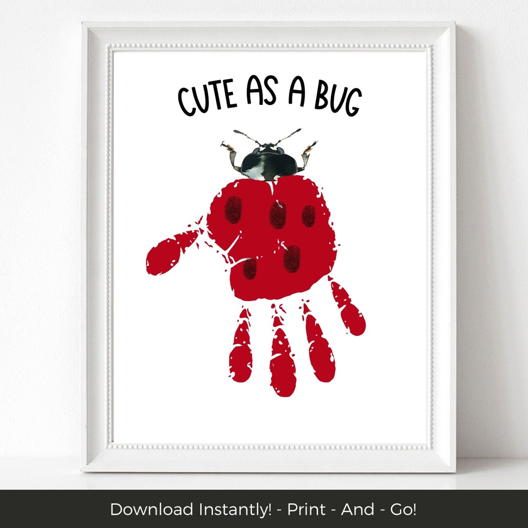 Cute as a Bud Ladybug Handprint Activity, Preschool or Toddler ...