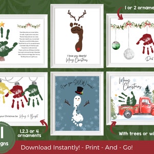 Christmas Handprint Craft Bundle Handprint Art Christmas - Etsy