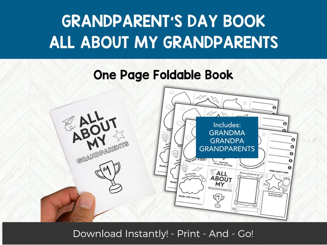 Grandparents Day Mini Book Bundle Printable, All About My Grandma ...