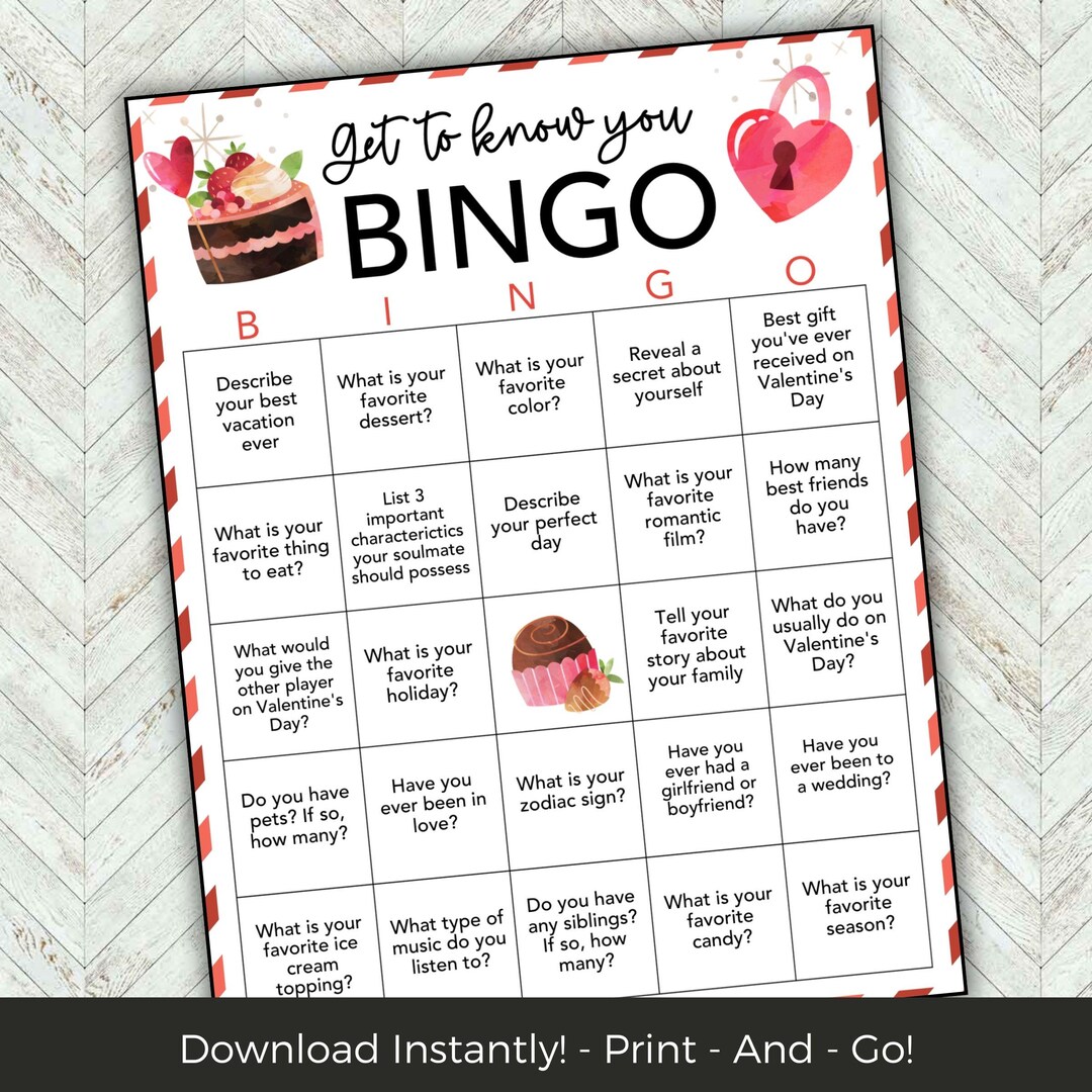 Valentine Get to Know You Game, Printable Valentine Party Games, Office ...