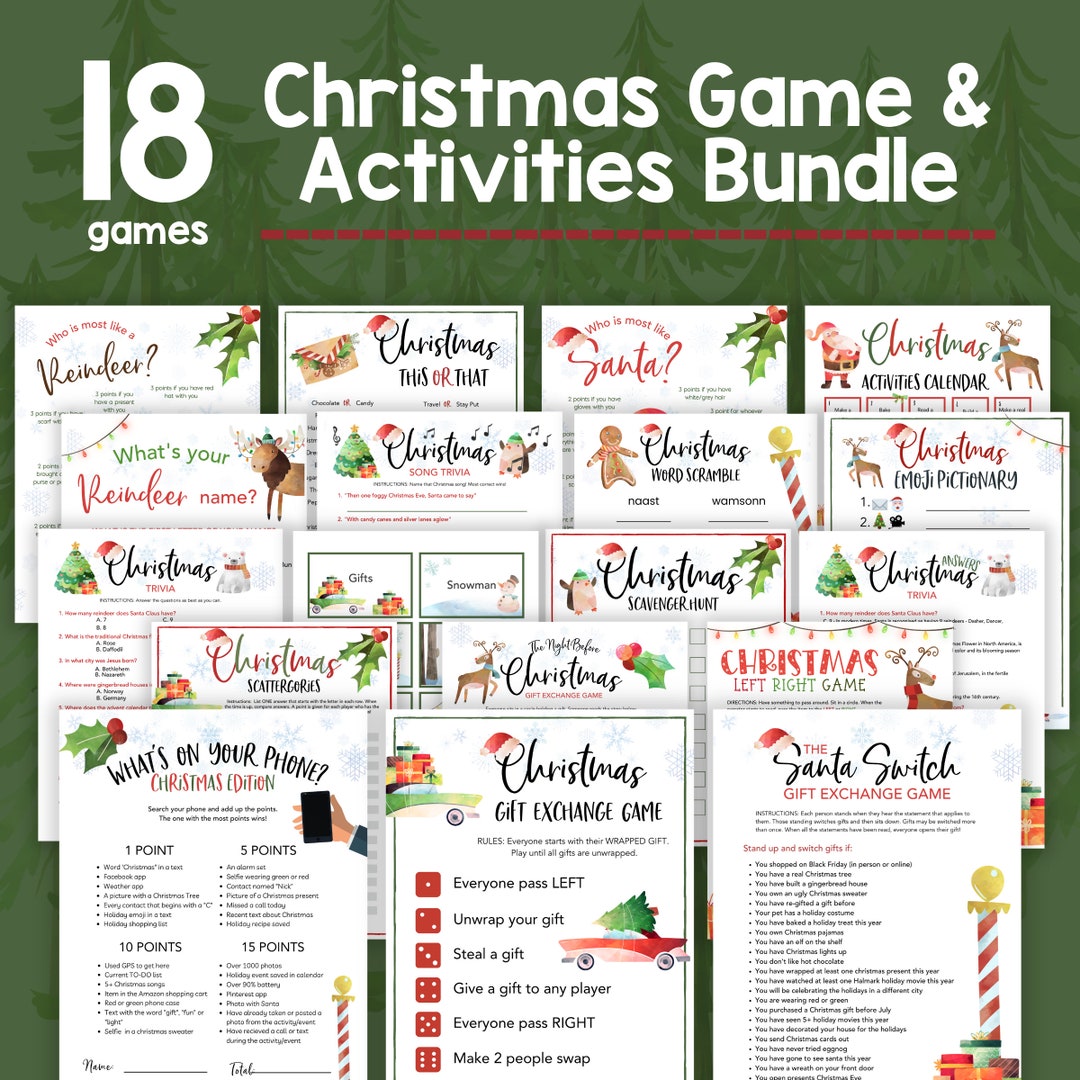 Christmas Games Printable Christmas Games for Adults, Holiday Party ...
