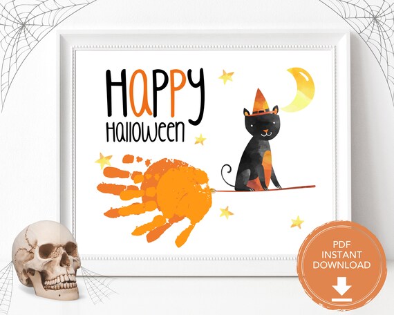 Witch Halloween Handprint Craft DIY Craft for Kids Art - Etsy