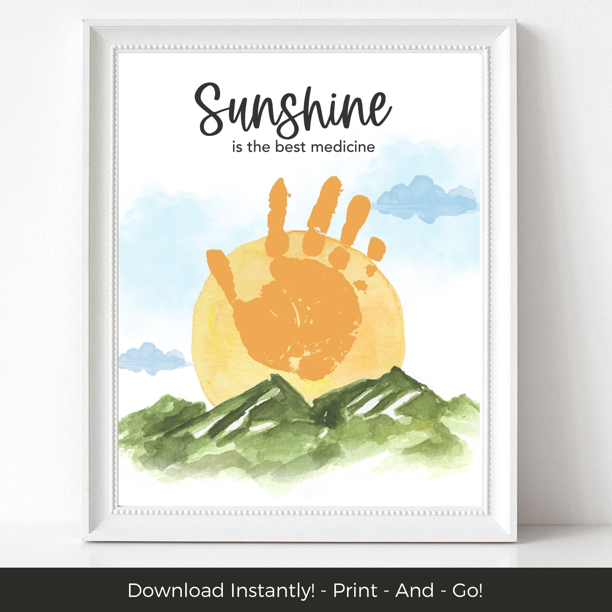 Sunshine Sun Handprint Activity, Preschool or Toddler Handprint Art ...