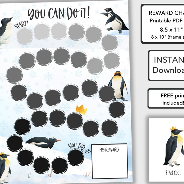 Printable Penguin Stickers - Etsy