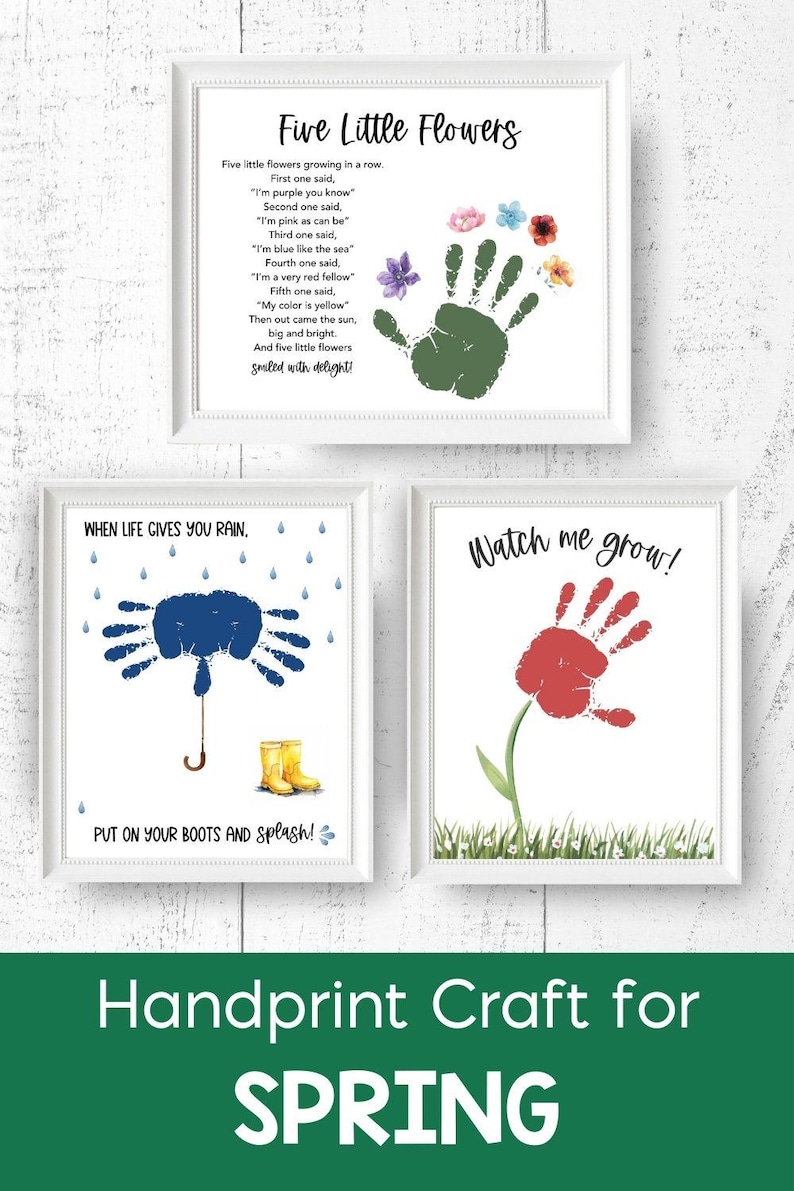 Spring Rain Umbrella Handprint Activity, Preschool or Toddler Handprint ...