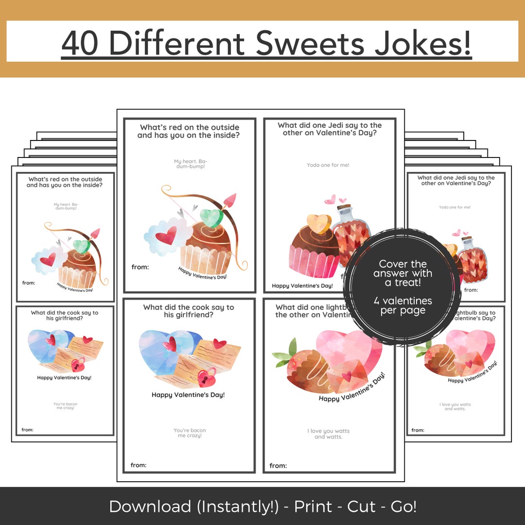 Sweet Treats Valentine Cards Printable Jokes, Valentines Day Card ...