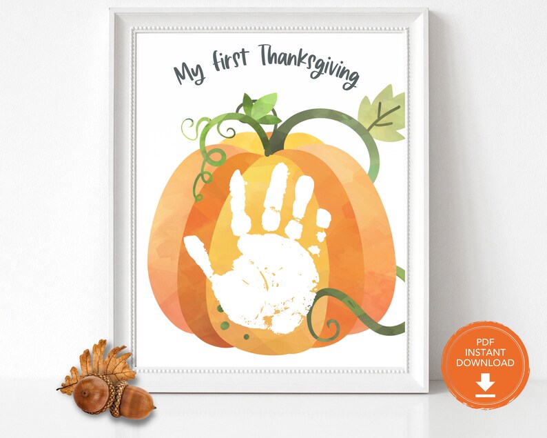 Fall Handprint Art Thanksgiving Printable Handprint Art - Etsy