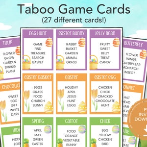 Taboo Easter Game Fun Easter Printable Game for Kids Family - Etsy