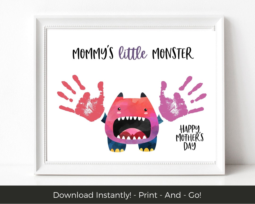 Printable Mothers Day Handprint Craft for Kids, Mom Gift From Kids ...