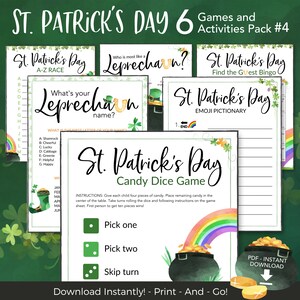 St Patrick's Day Game Bundle, Printable Game for Kids Family Office ...