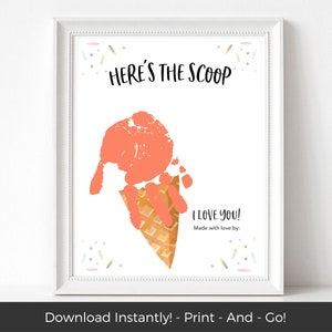 Ice Cream Handprint Art, Kids or Toddler Handprint Art, Grandparent ...