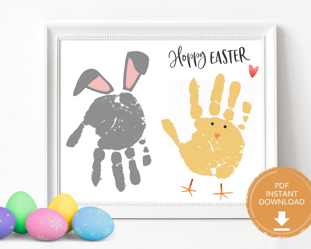 Easter Bunny Easter Craft Easter Handprint Kids Craft - Etsy