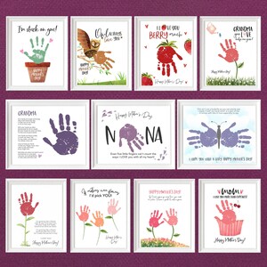 Mothers Day Handprint Art Bundle for Grandma, Grand Mothers Day ...