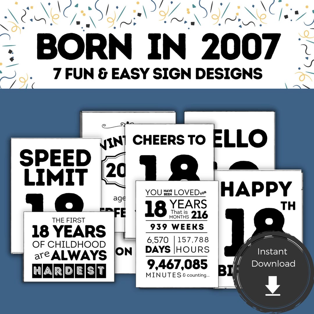Printable 18th Birthday Decorations for Him or Her, 18th Birthday Ideas ...