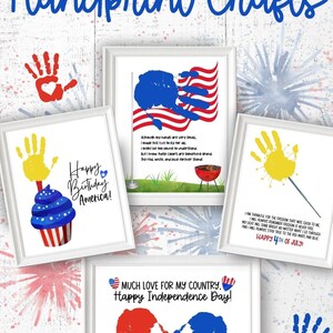 American Flag 4th of July Handprint Art, Fourth of July Poem Handprint ...