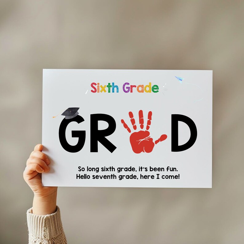 Sixth Grade Graduation Handprint Art, 6th Grade End of School Year ...