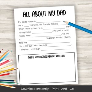 All About Dad Interview Questions, Fathers Day Card Printable, Fathers ...