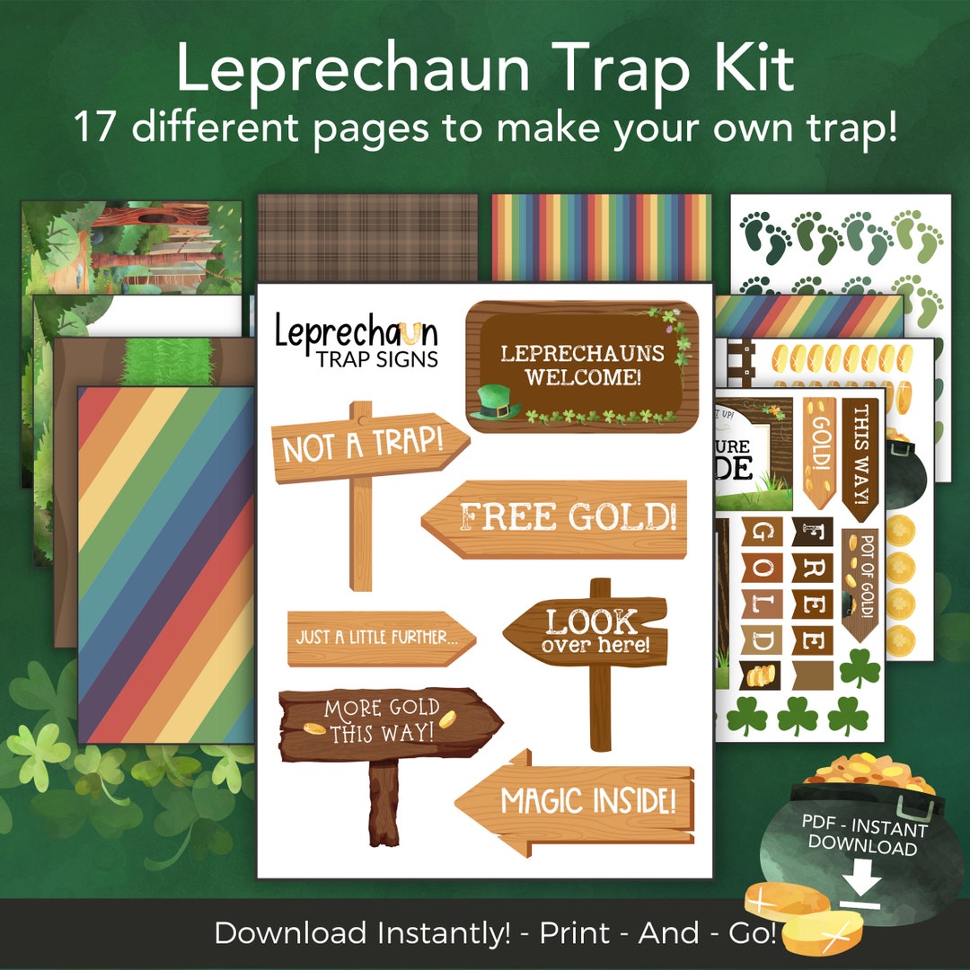 Leprechaun Trap Kit Printable, St Patricks Day Activities for Kids ...