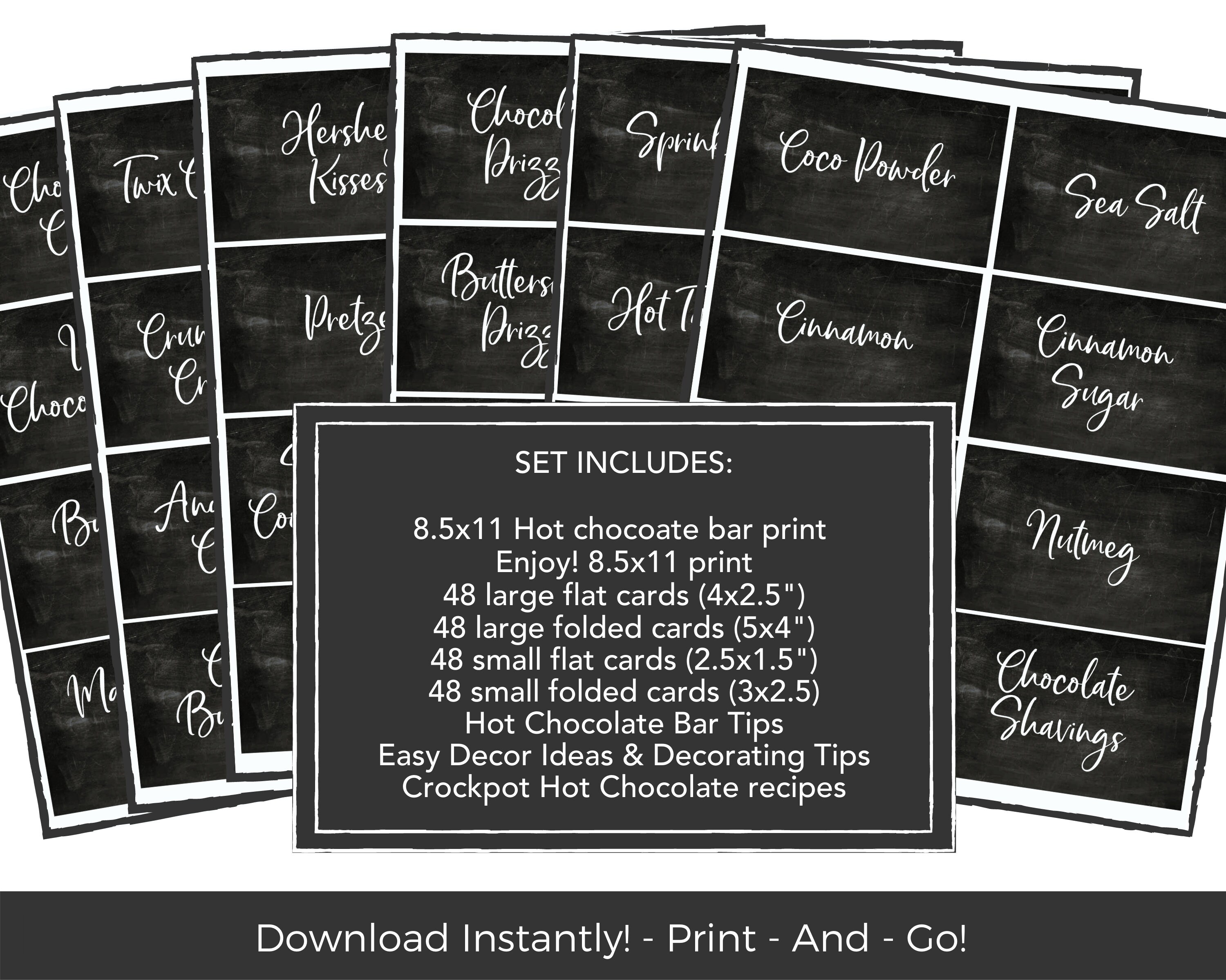 Instant Download Hot Chocolate Bar Kit Hot Cocoa Bar Sign for - Etsy