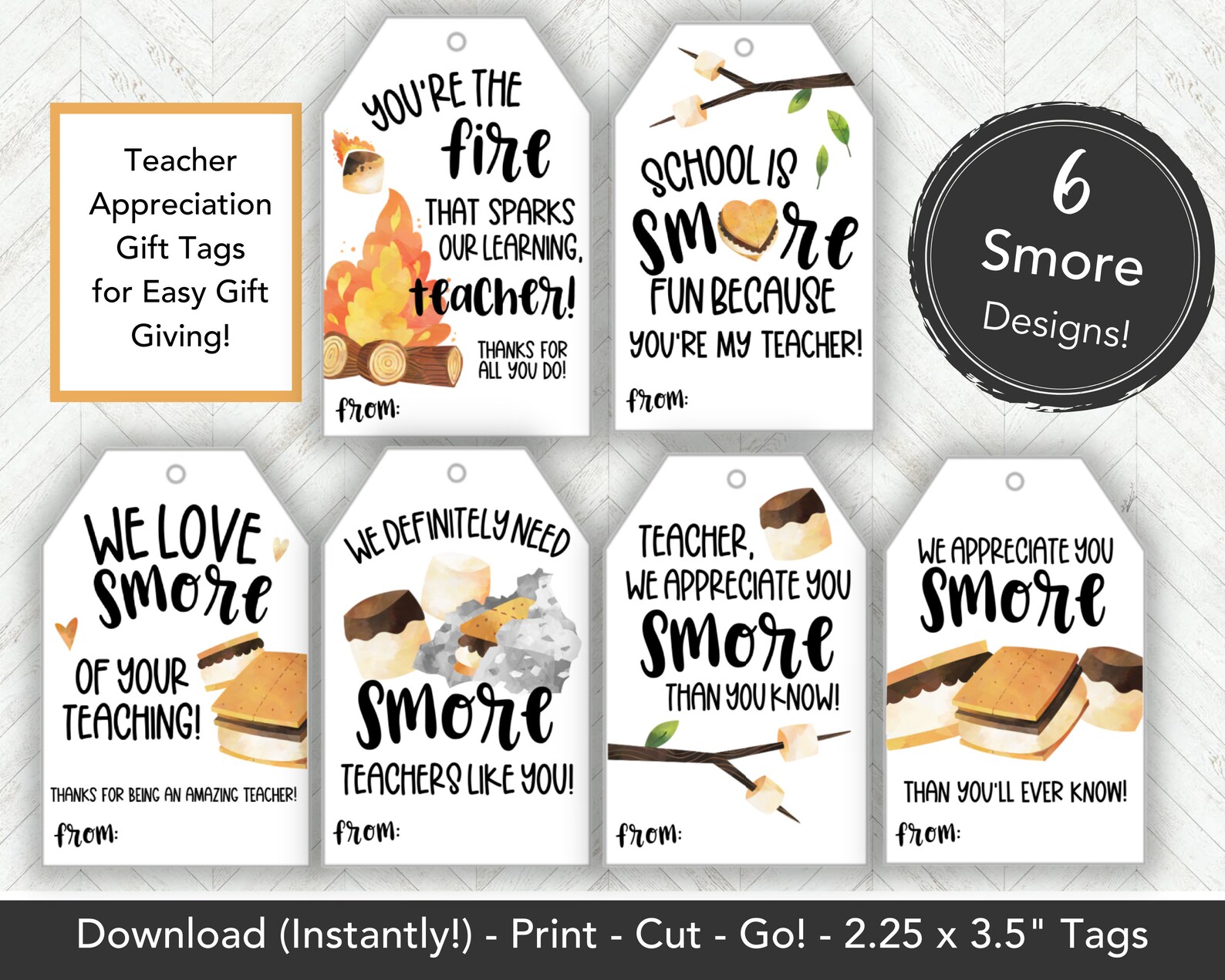 Smores Gift Tag Teacher Appreciation Printable Gift Tag End - Etsy
