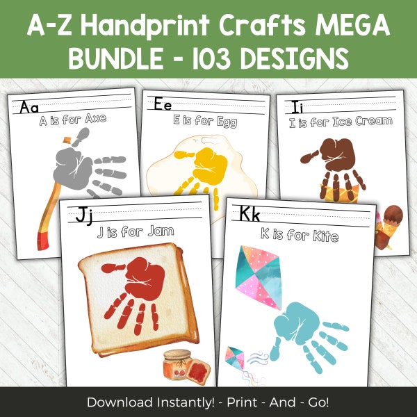 Handprint Alphabet - Etsy