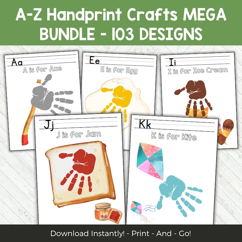 Handprint Alphabet - Etsy