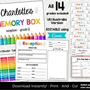 Kids Keepsake Journal EDITABLE School Memory Book Back to - Etsy