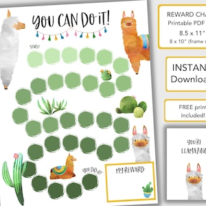Llama Reward Chart for Kids Behavior Chart Printable, Chore Chart ...
