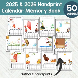 Handprint Calendar 2025 2026, Preschool Handprint Art Printable, 1st ...