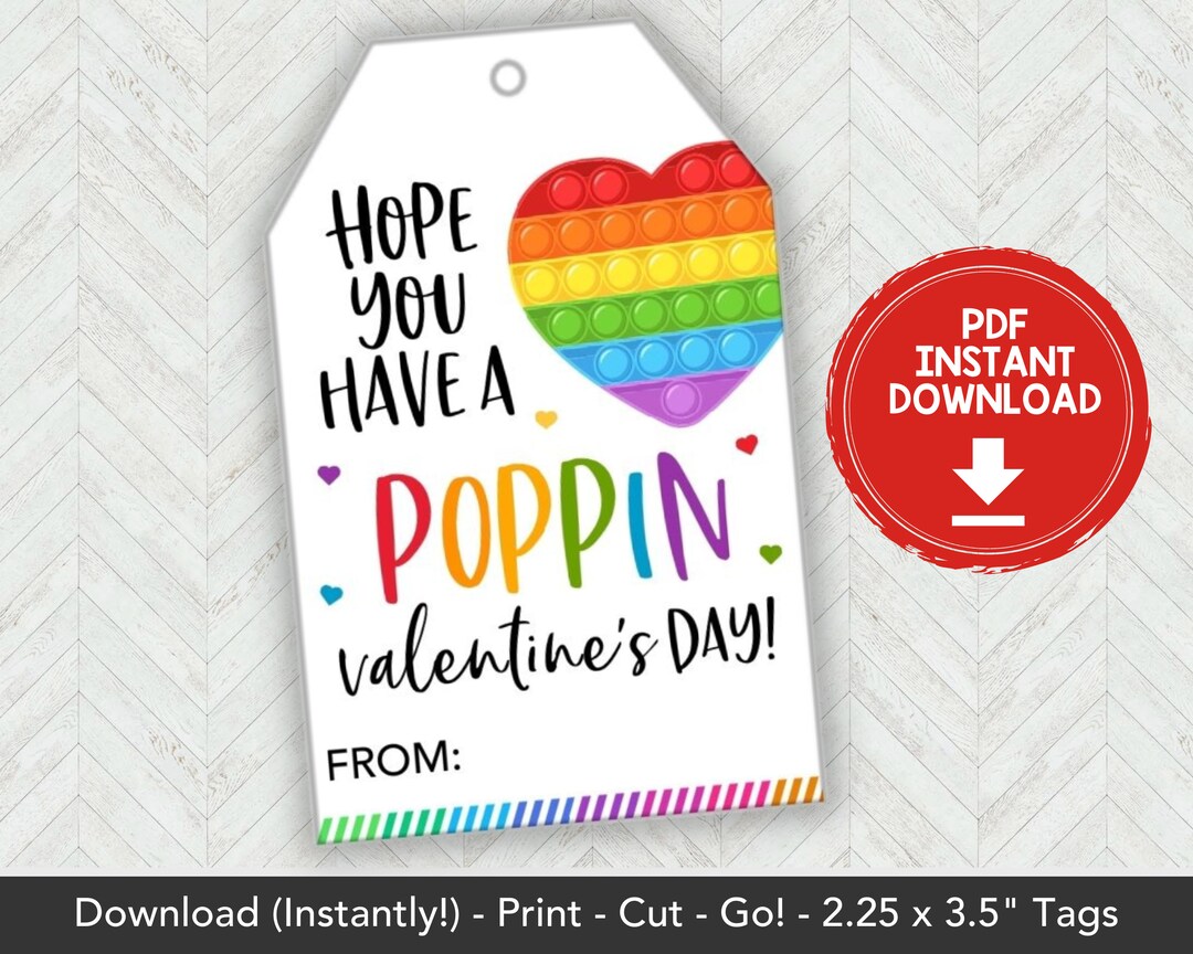 Pop It Valentine Cards Class Valentine Pop It Fidget Toy Kids - Etsy