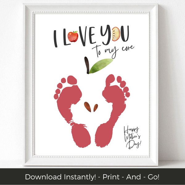 Apple Footprint Art - Etsy