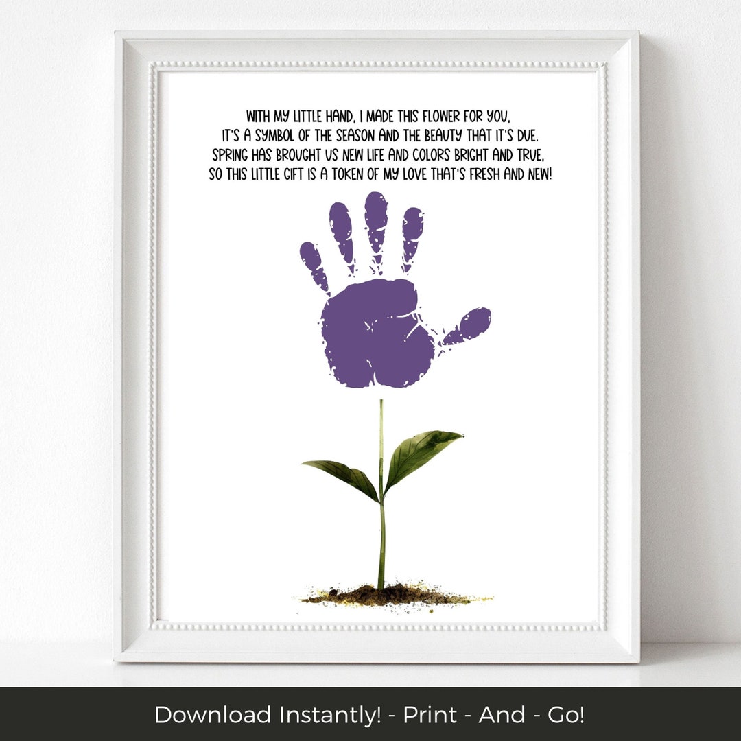 Spring Poem With Flower Handprint Activity, Preschool or Toddler ...