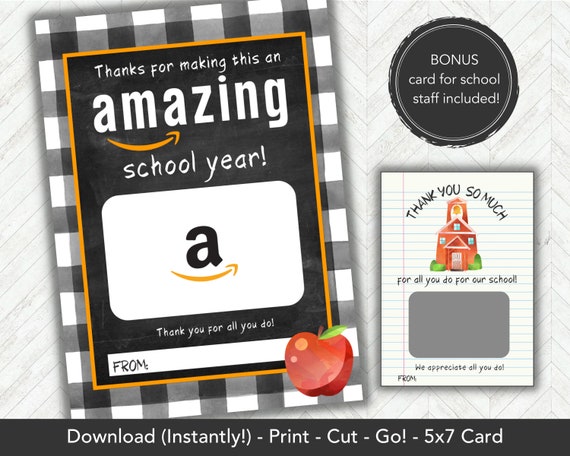 Teacher Appreciation Gift Card Holder Teacher Gift Printable - Etsy