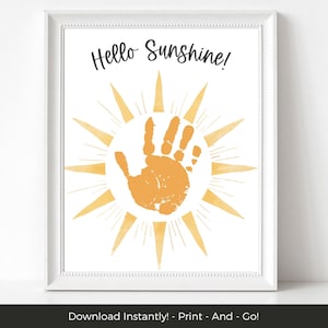 Hello Sunshine Sun Handprint Activity, Preschool or Toddler Handprint ...