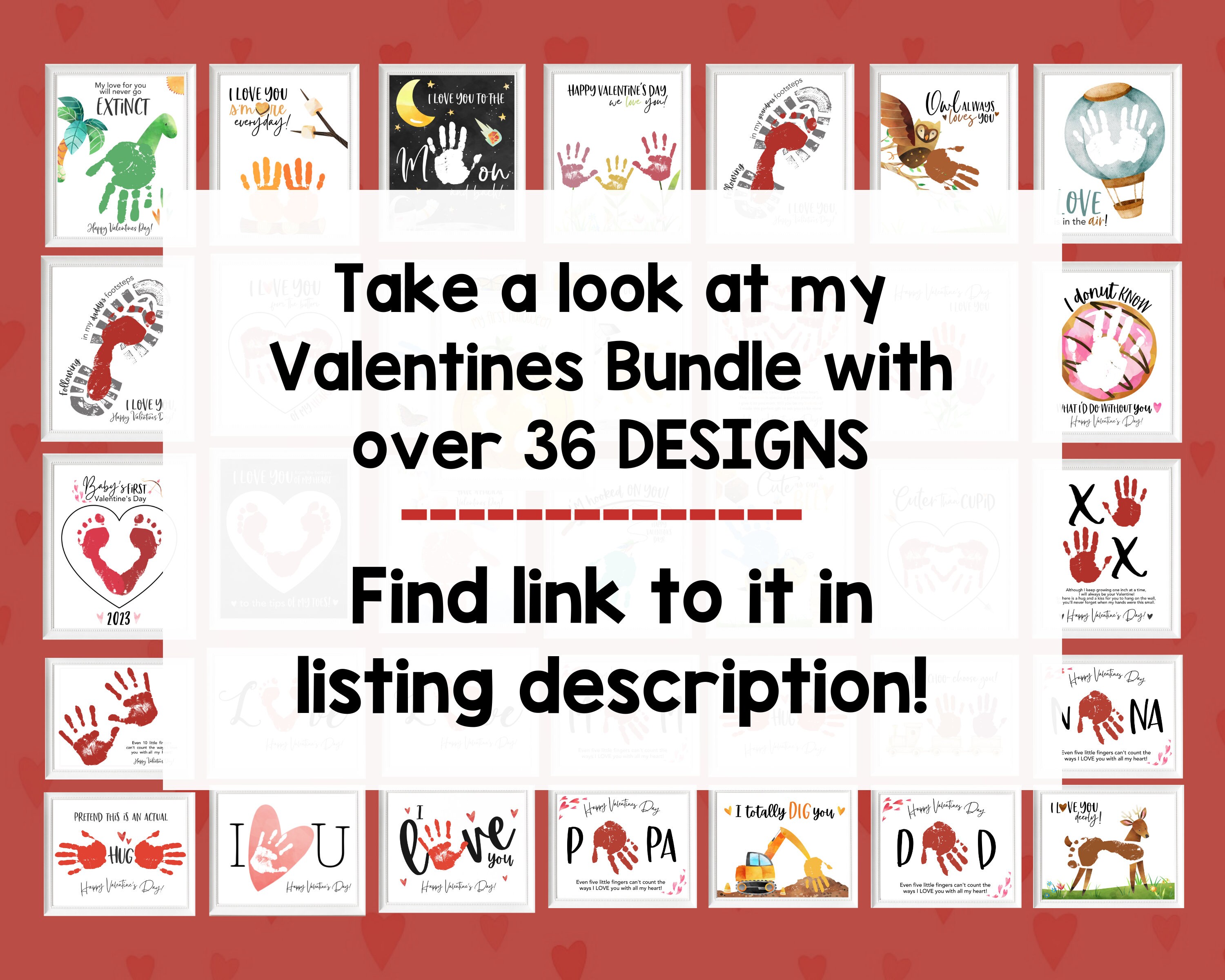 Valentine Handprint Craft DIY Gift for Mom From Kids - Etsy