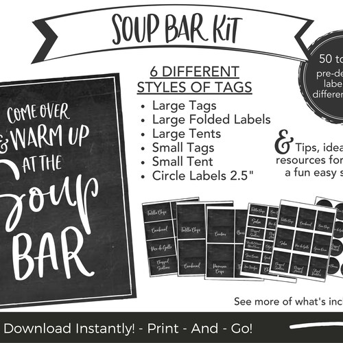 Hot Cocoa Bar Sign Labels PRINTABLE Kit - Etsy