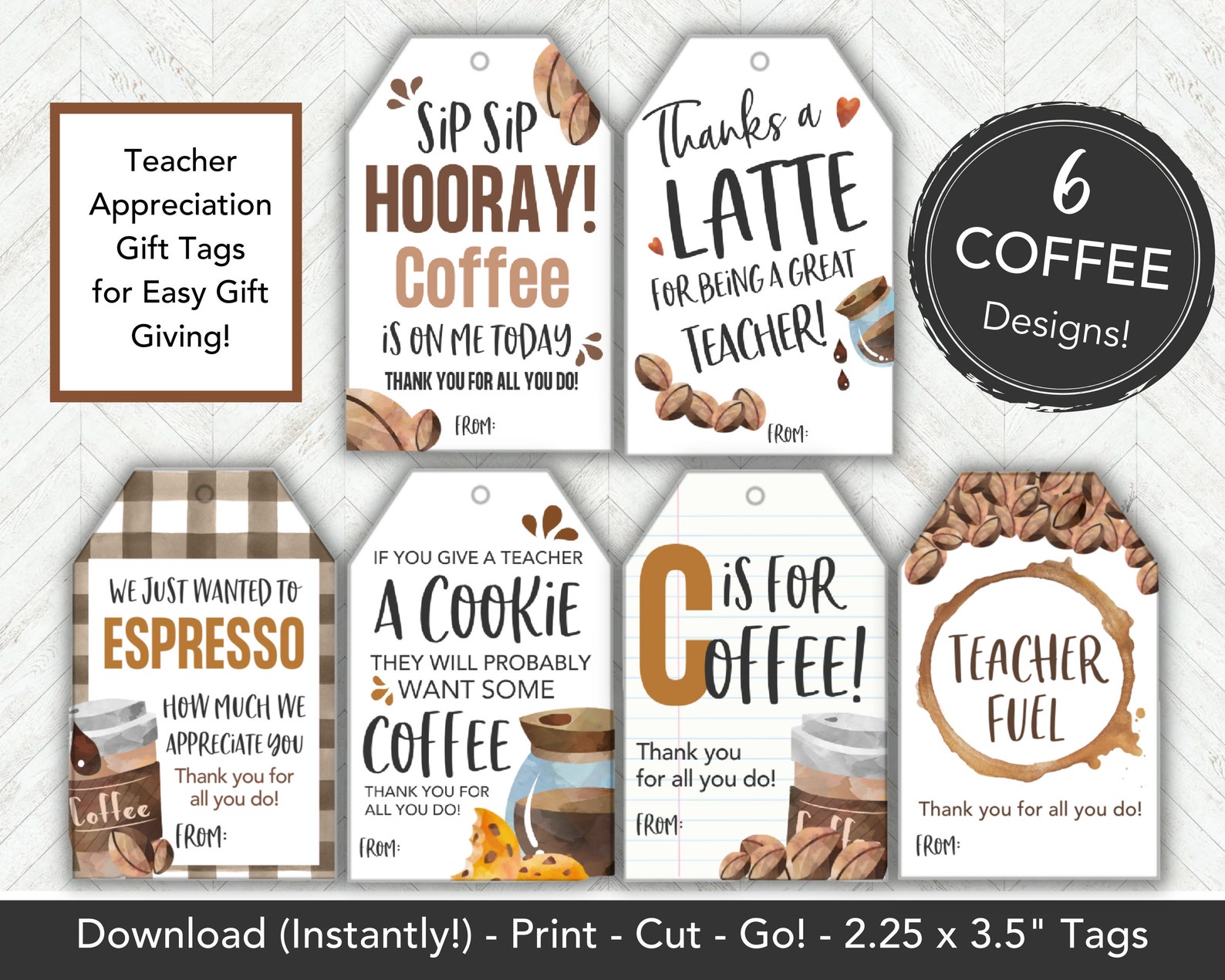Coffee Teacher Appreciation Gift Tag Preschool Teacher Gift - Etsy