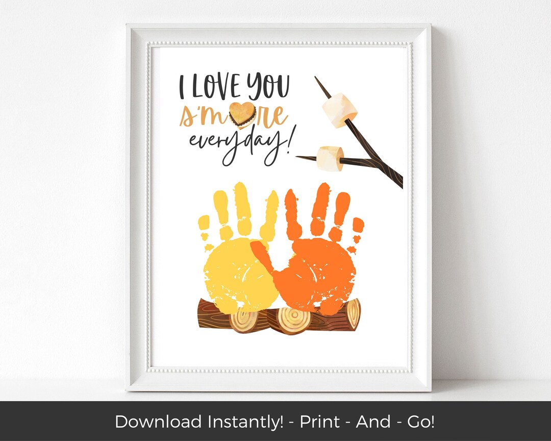 Smore Handprint Craft, Kids or Toddler Handprint Art, Grandparent Gift ...