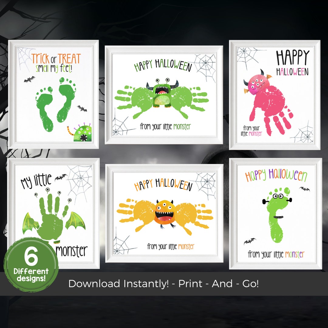 Halloween Handprint Craft DIY Craft for Kids Art Halloween - Etsy