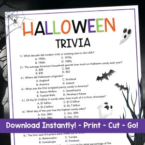 Halloween Trivia Game Printable Halloween Party Games for - Etsy