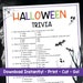Halloween Trivia Game Printable Halloween Party Games for - Etsy