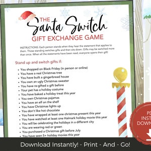 Santa Switch Christmas Party Games White Elephant Gift | Etsy