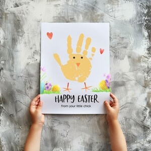 Baby Chick Easter Craft, Easter Handprint Kids Craft, Baby's First ...